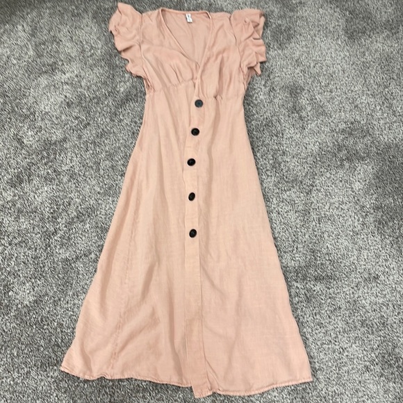 Zara | Dresses | Zara Ruffled Sleeves Pink Dress | Poshmark